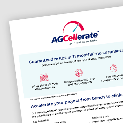 AGCellerate | DNA to IND Drug Substance Services | AGC Biologics