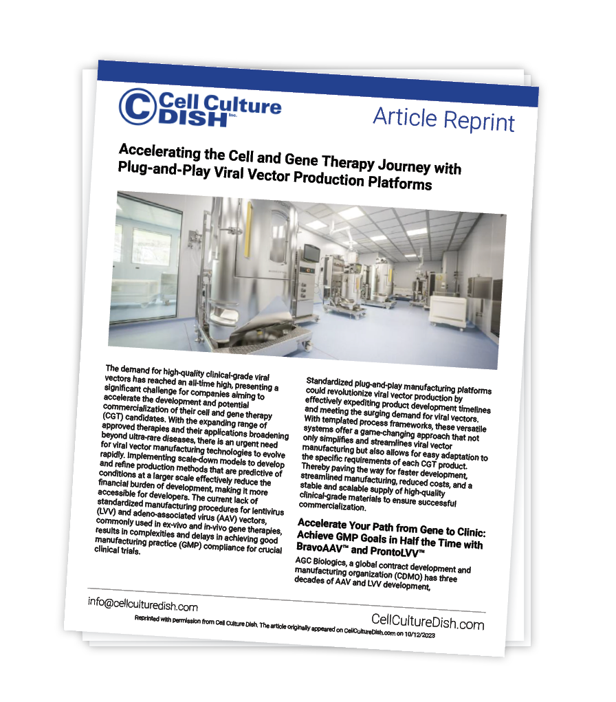 Accelerating CGT with Templated Viral Vector Platforms | AGC Biologics